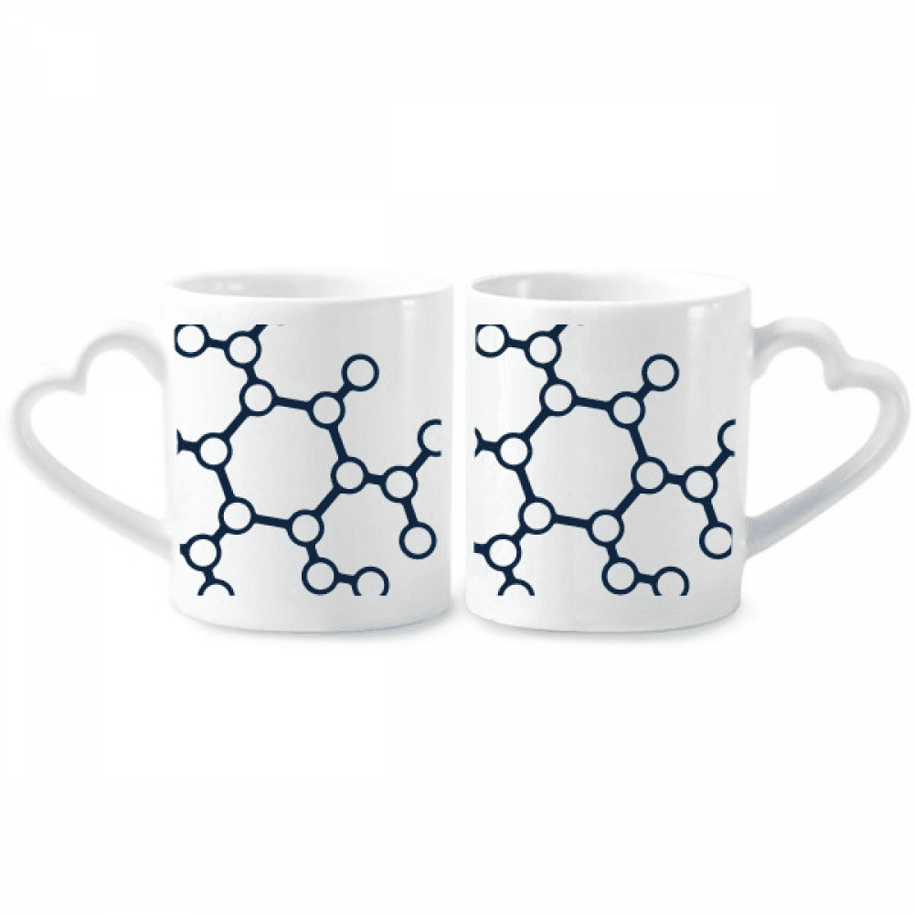 Molecular Binding Combination Structure Couple Porcelain Mug Set Cerac