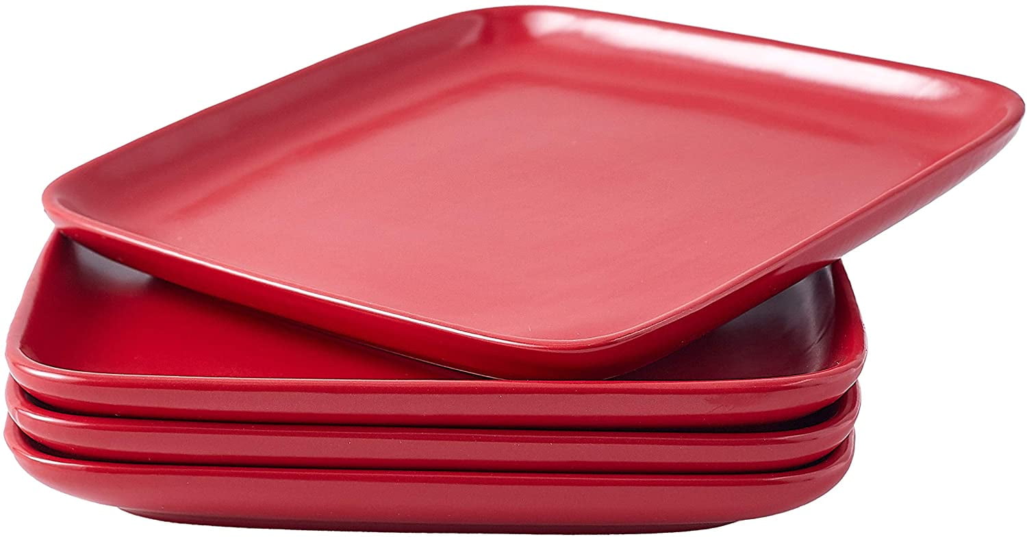 Bruntmor 8-Inch Set of 4, Heavy Duty Ceramic Dinner Plates, Elegant ...