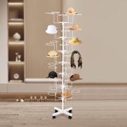 7-Tier Rotating Metal Hat Cap Display Stand Hanger Rack with Adjustable ...