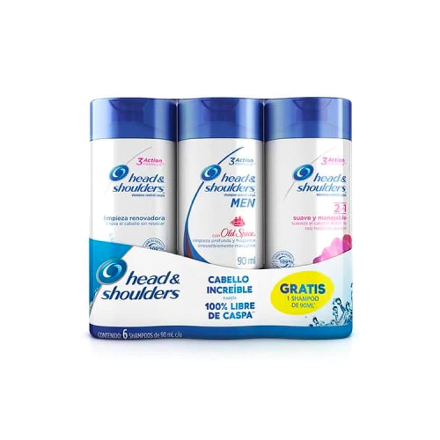 Shampoo Head & Shoulders Variado 6 Piezas de 90 ml | Walmart en línea