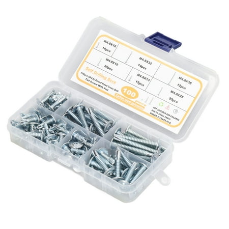 Round Head Cross Screw, Multifunctional 100PCS Self Drilling Screws ...