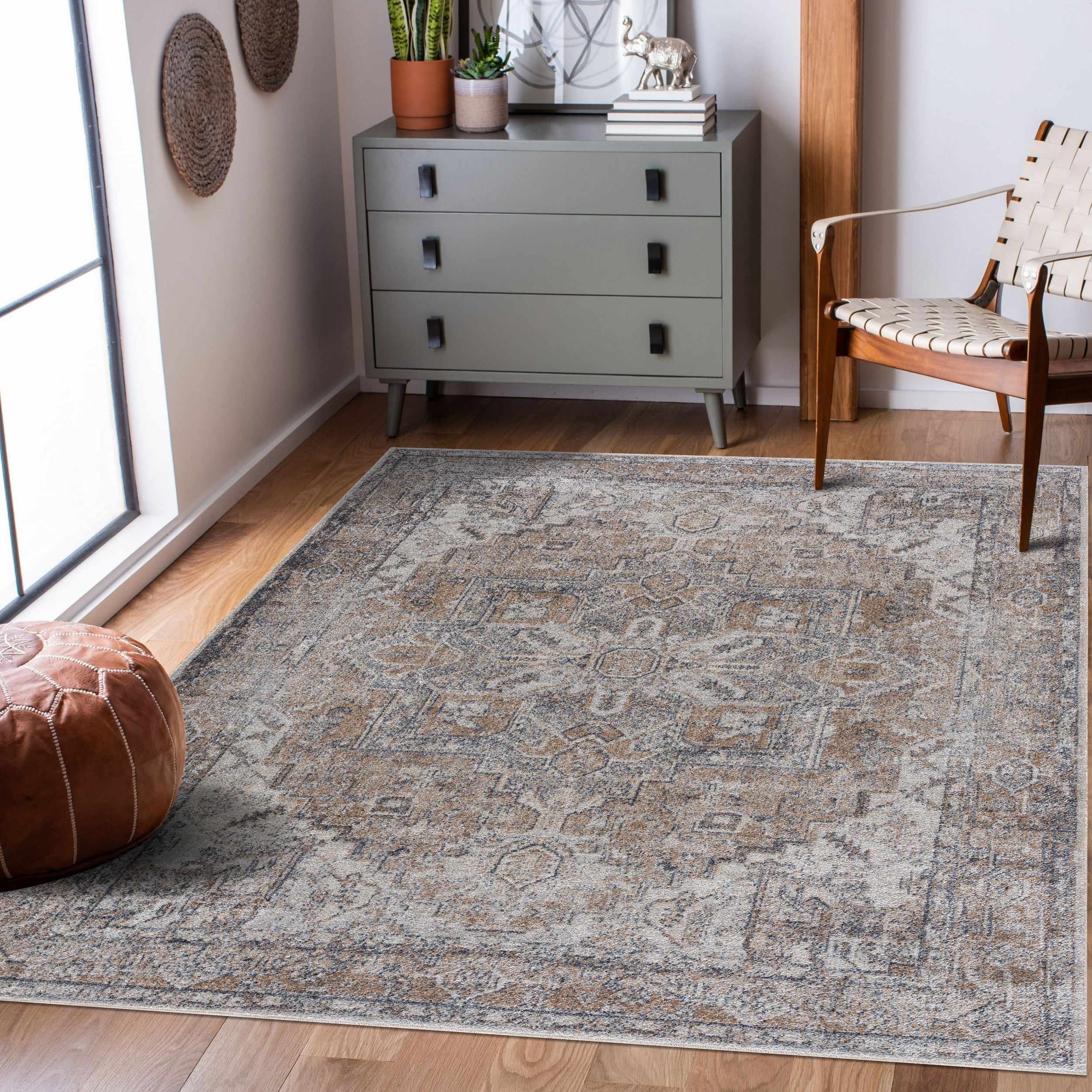 Hauteloom Hera Living Room, Bedroom Machine Washable Area Rug - Blue ...