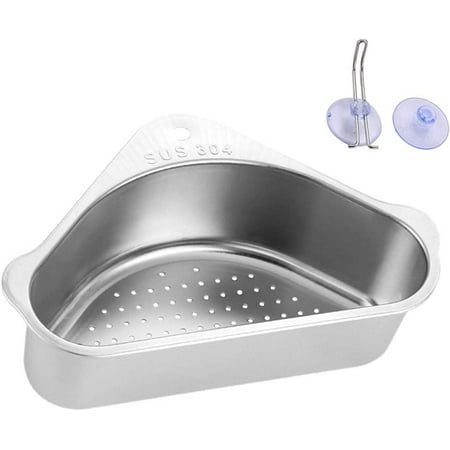 Sink Drain Shelf Stainless Steel Triangle Filter Strainers Basket for ...