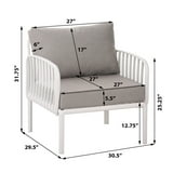 GDF Studio Briar Modern Outdoor Patio Sectional 4 Piece Conversation ...
