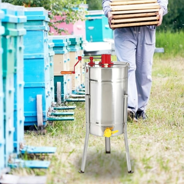 Honey Extractor Machine,Manual Stainless Steel 3 Frame Honey Extractor ...