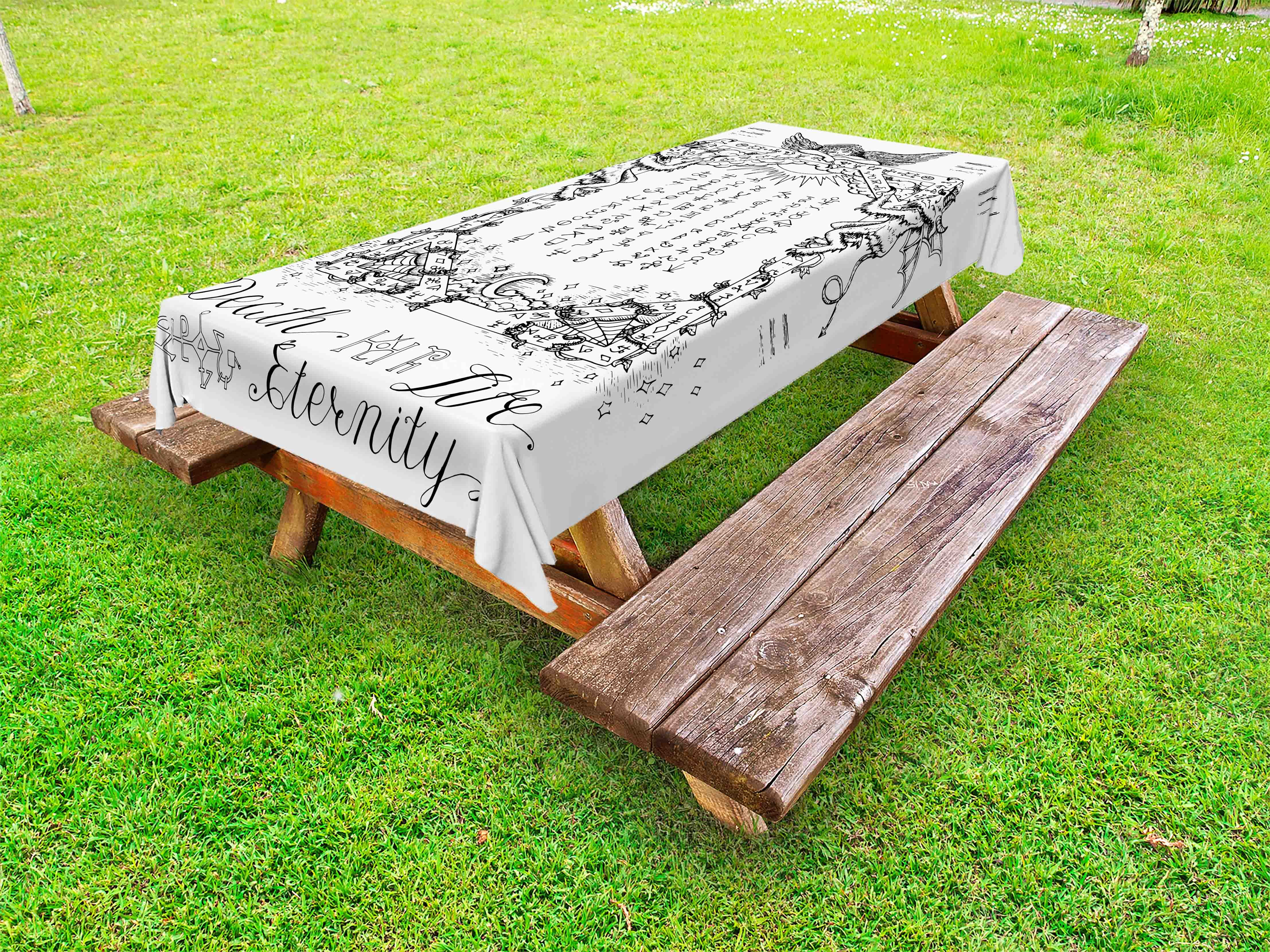 Occult Outdoor Tablecloth, Gothic Medieval Magic and Spell Symbols ...