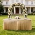 White Stretch Table Skirt for Rectangle Tables 48x24x30 Inches Pleated ...