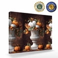 Abstract Pumpkin Canvas Print Wall Art Fall Orange Leaf Retro Idyllic ...