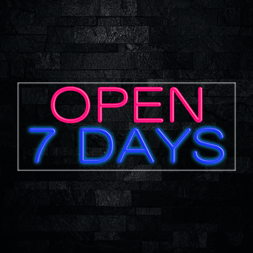 Open 7 Days-LED Neon Sign 30"L x 12"H #30270 - Walmart.com