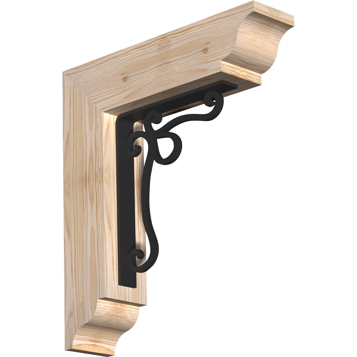 3 1/2"W x 18"D x 20"H Orleans Traditional Ironcrest Smooth Bracket ...