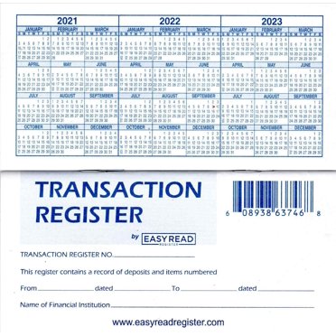 5 Pack Large Print Low Vision Checkbook Transaction Register - Walmart.com