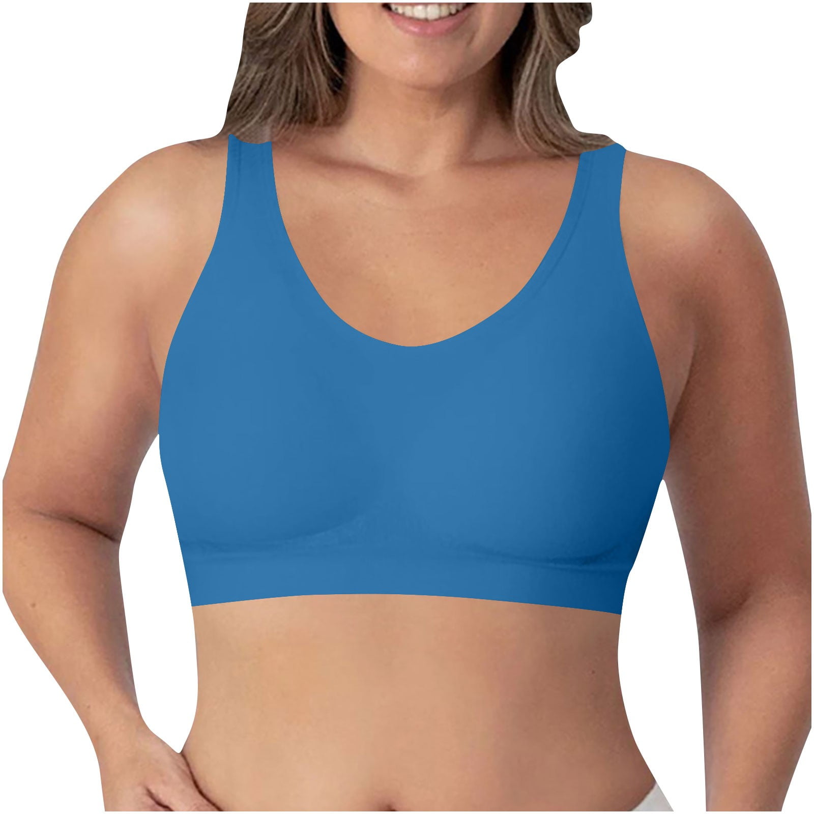 Click here for Amzcrzy Plus Size Wireless Bras For Women  Solid C... prices