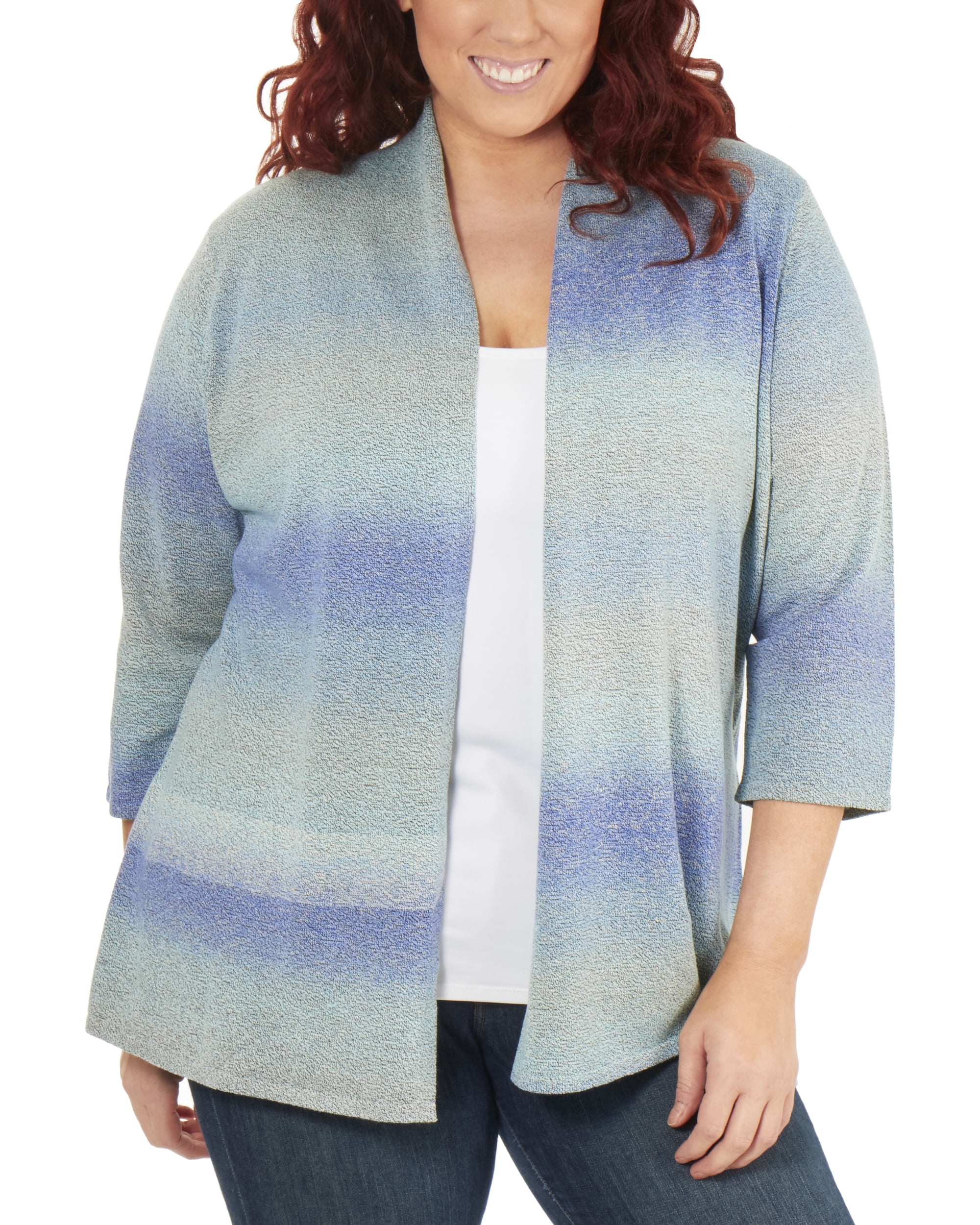 Ny Collection Womens Plus Size Ombre Open Front Cardigan Walmart