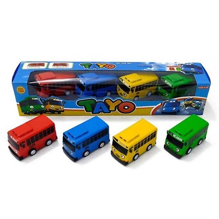 Little Bus Mini Plastic Pull Back Blue Tayo Red Gani Yellow Lani Green ...