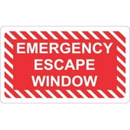 8in x 4in Emergency Escape Window Sticker - Walmart.com
