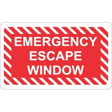 8in x 4in Emergency Escape Window Sticker - Walmart.com