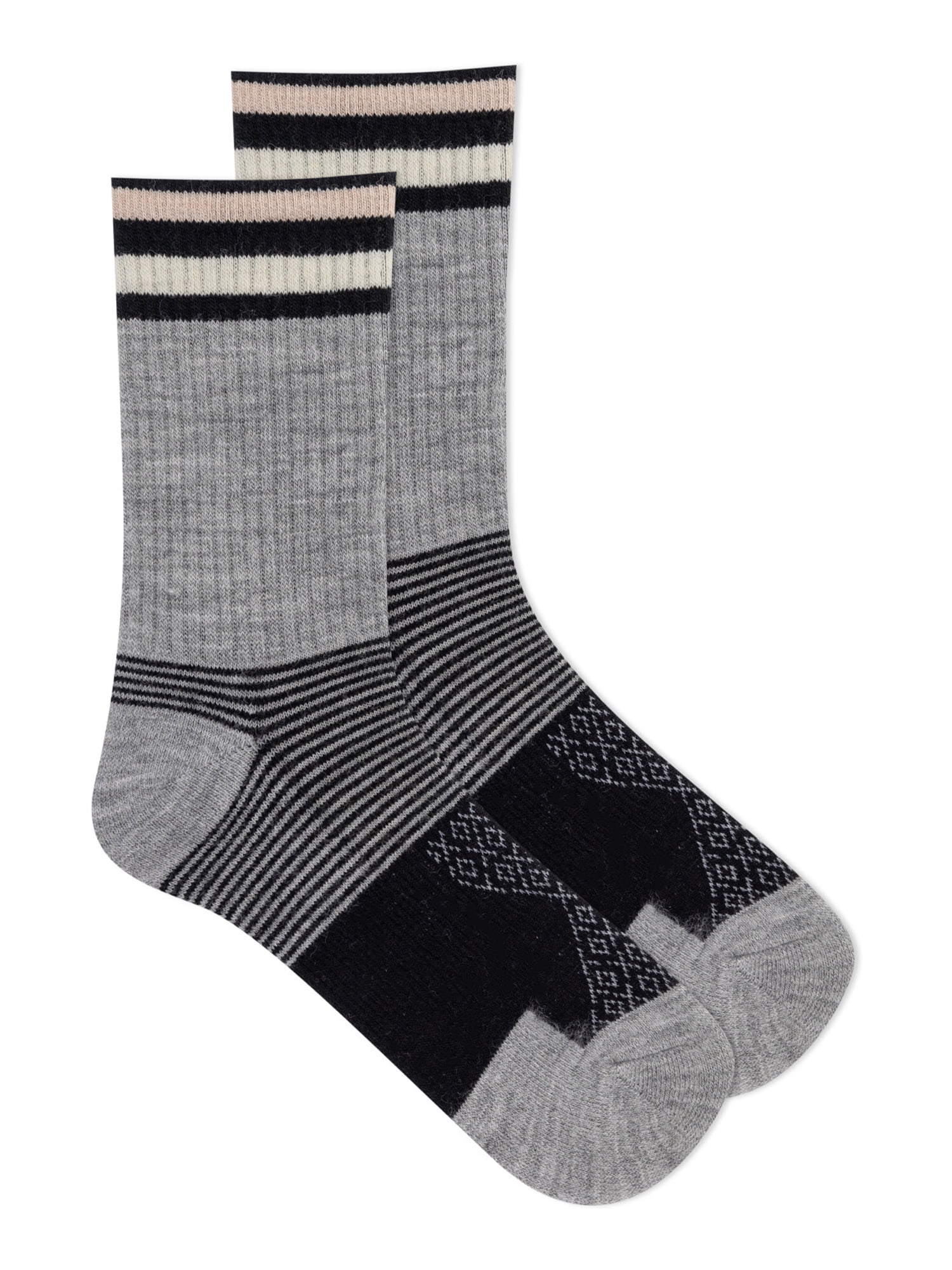Ozark Trail Women's Merino Wool Blend Crew Hiking Socks, 1 Pack ...