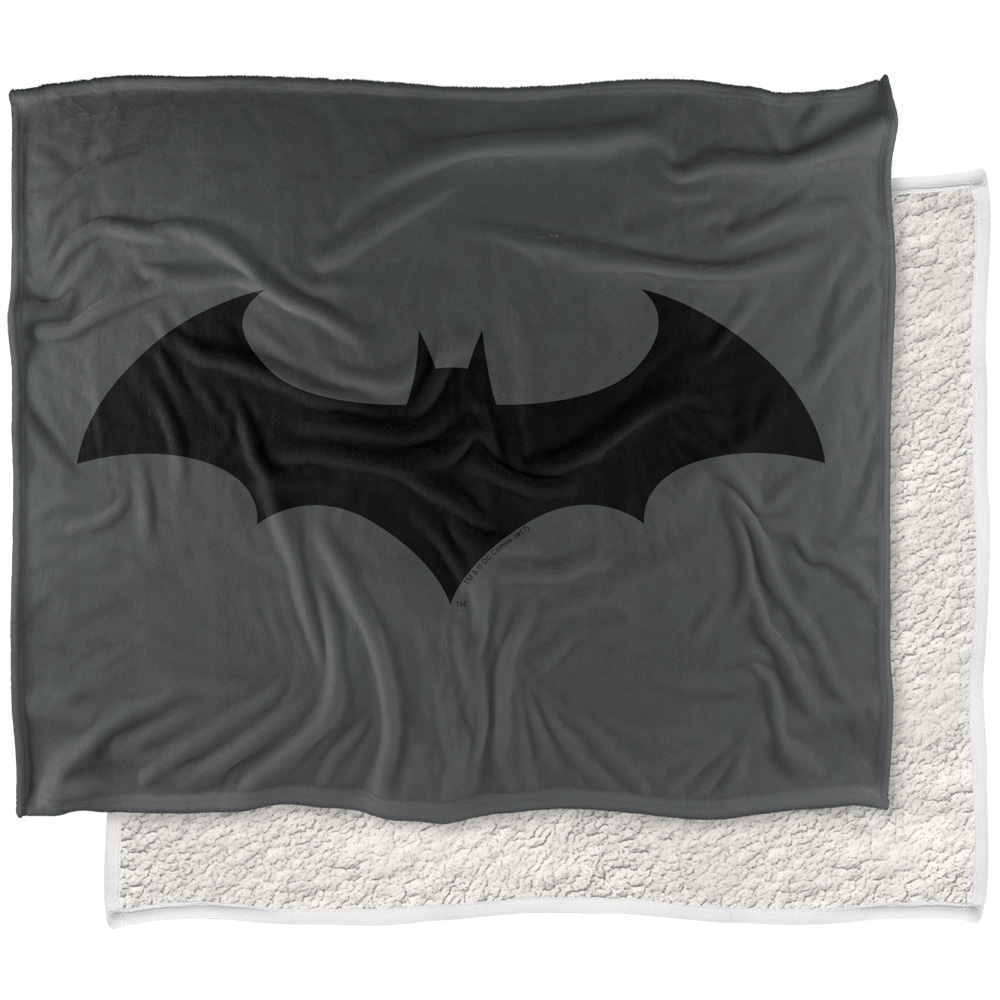 Batman Blanket, 50"x60", Shadow Bat Logo Silky Touch Sherpa Back Super ...