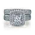 Metal Masters Womens 1Ct Princess Cut Cubic Zirconia Sterling Silver 925 Wedding Engagement Ring ...