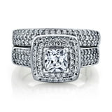 Metal Masters Womens 1Ct Princess Cut Cubic Zirconia Sterling Silver 925 Wedding Engagement Ring ...