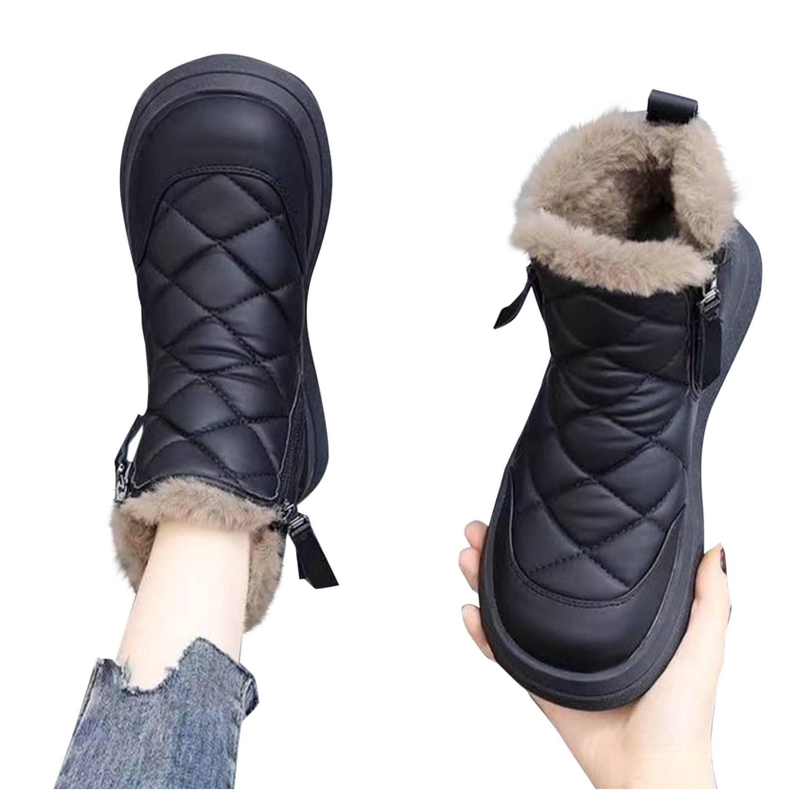 Click here for Pisexur Boots For Women Warm Fleece Lined Snow Boo... prices