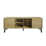 Castle Place Comtemporary TV Stand Console for TVs up to 65", Light Oak ...