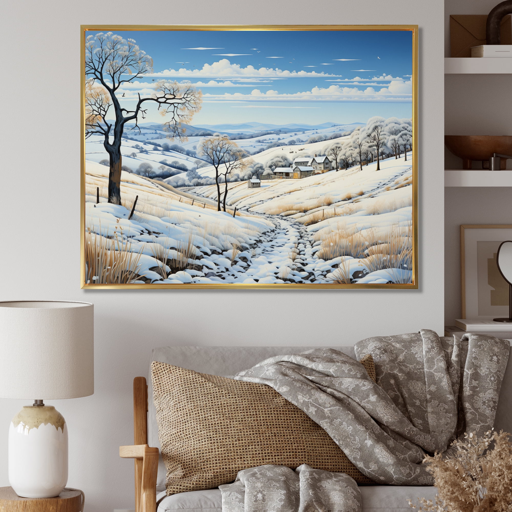 Click here for Designart Large Snow Framed Wall Art  Snow Winters... prices