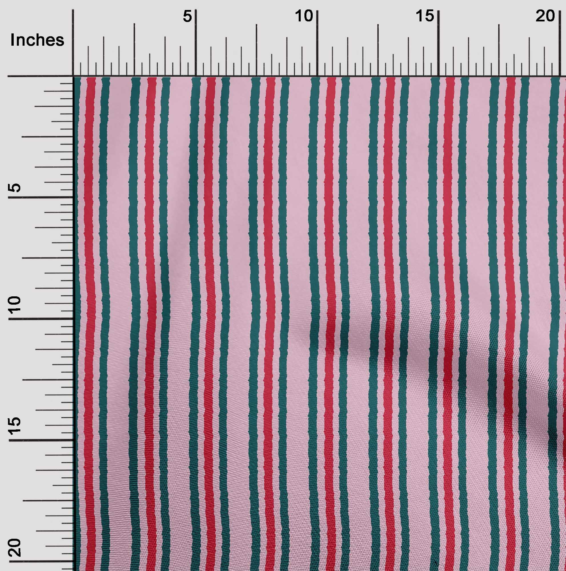 oneOone Organic Cotton Voile Fabric Stripe Block Print Fabric By The ...