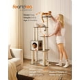Feandrea 65-Inch Cat Tree, Multi-Level Condo with 5 Scratching Posts ...