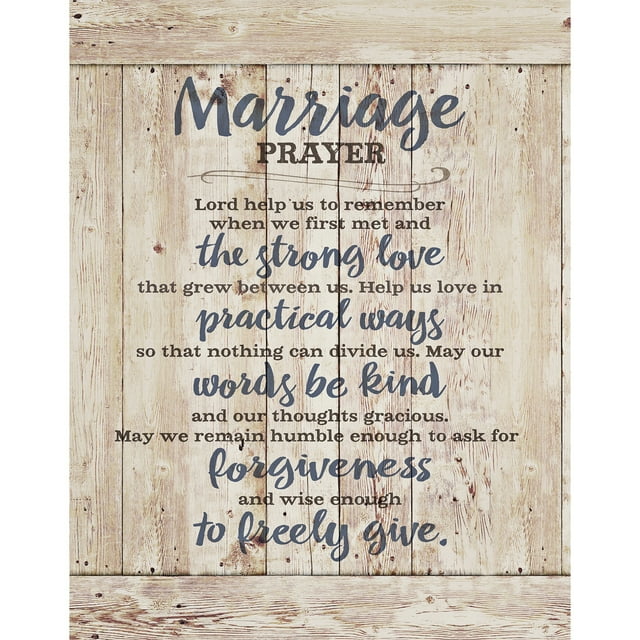 Dexsa Marriage Prayer Timberland Wood Wall Plaque - Size 11.75" x 15" - Walmart.com