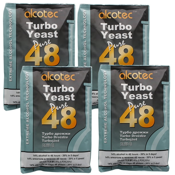 Alcotec 48 Hour Turbo Yeast, 135g (4 Packs) - Walmart.com - Walmart.com