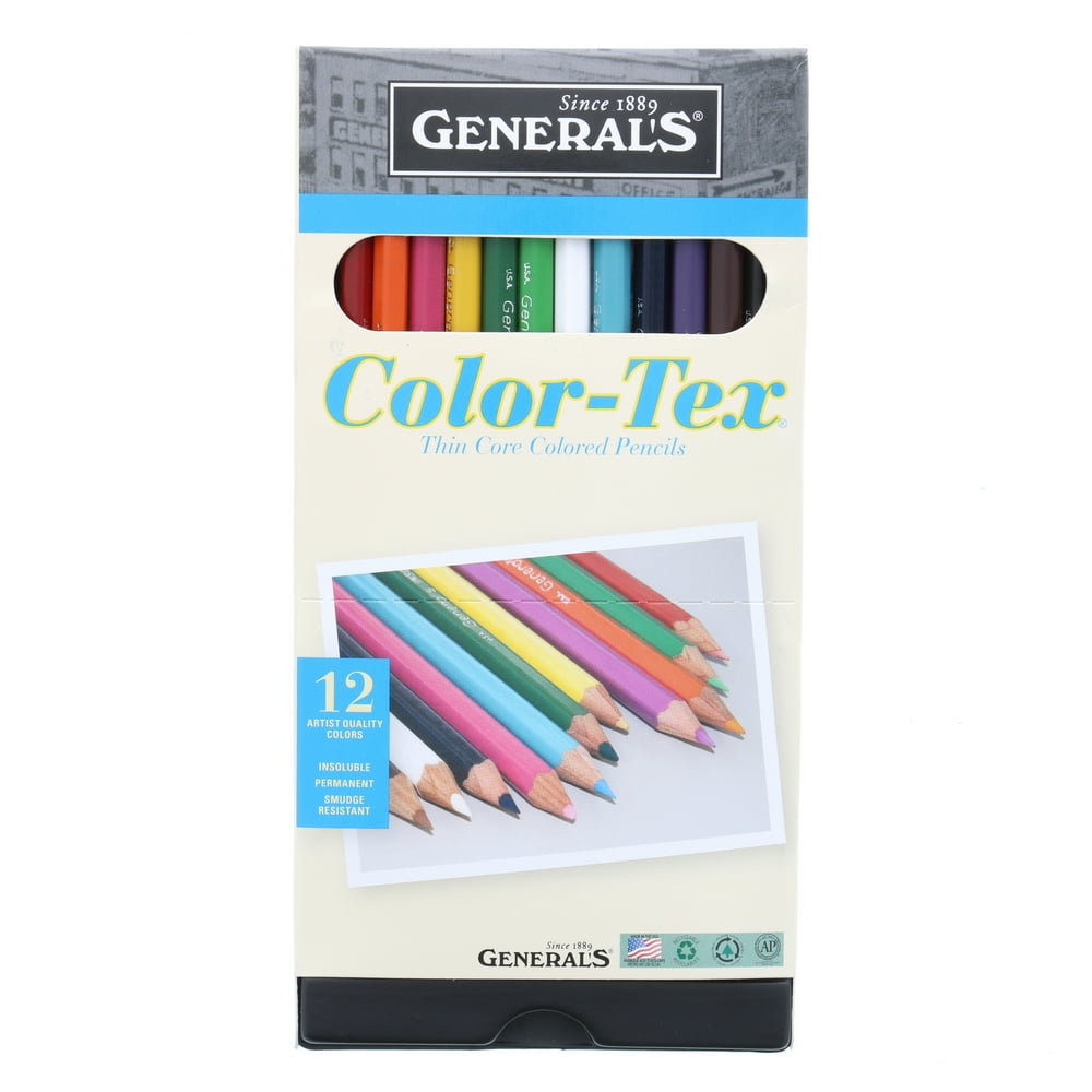 General Pencil Color-Tex Colored Pencil Set, 12-Colors - Walmart.com ...