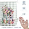 Easter Shower Curtain for Bathroom, Colored Eggs Rabbit Doll Flowers ...