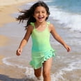 XEGLSBU Girls Swimsuit Color 1 Piece Summer Sleeveless Swimwear with ...