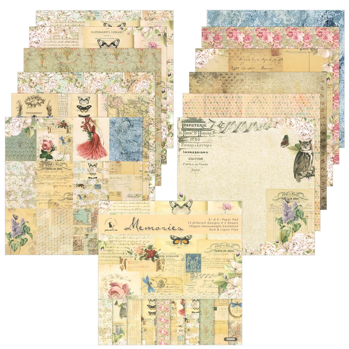 Wrapables 6x6 Decorative Single-Sided Scrapbook Paper for Arts & Crafts ...