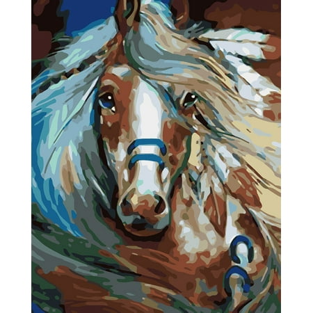 DIY Oil Painting Bridle Sorrel Horse Working animal tack Mane Color by ...