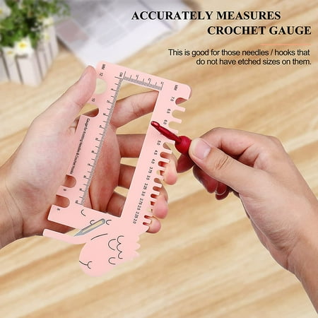 Knitting Needle Gauge, Crochet View Sizer & Swatch Ruler with Yarn ...