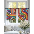 Colorful Striped Sheer Curtains for Living Room Bedroom Abstract ...