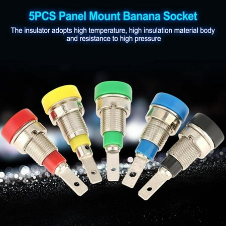 FAGINEY 2mm Banana Socket, Panel Mount Banana Socket, 5Pcs For Home ...