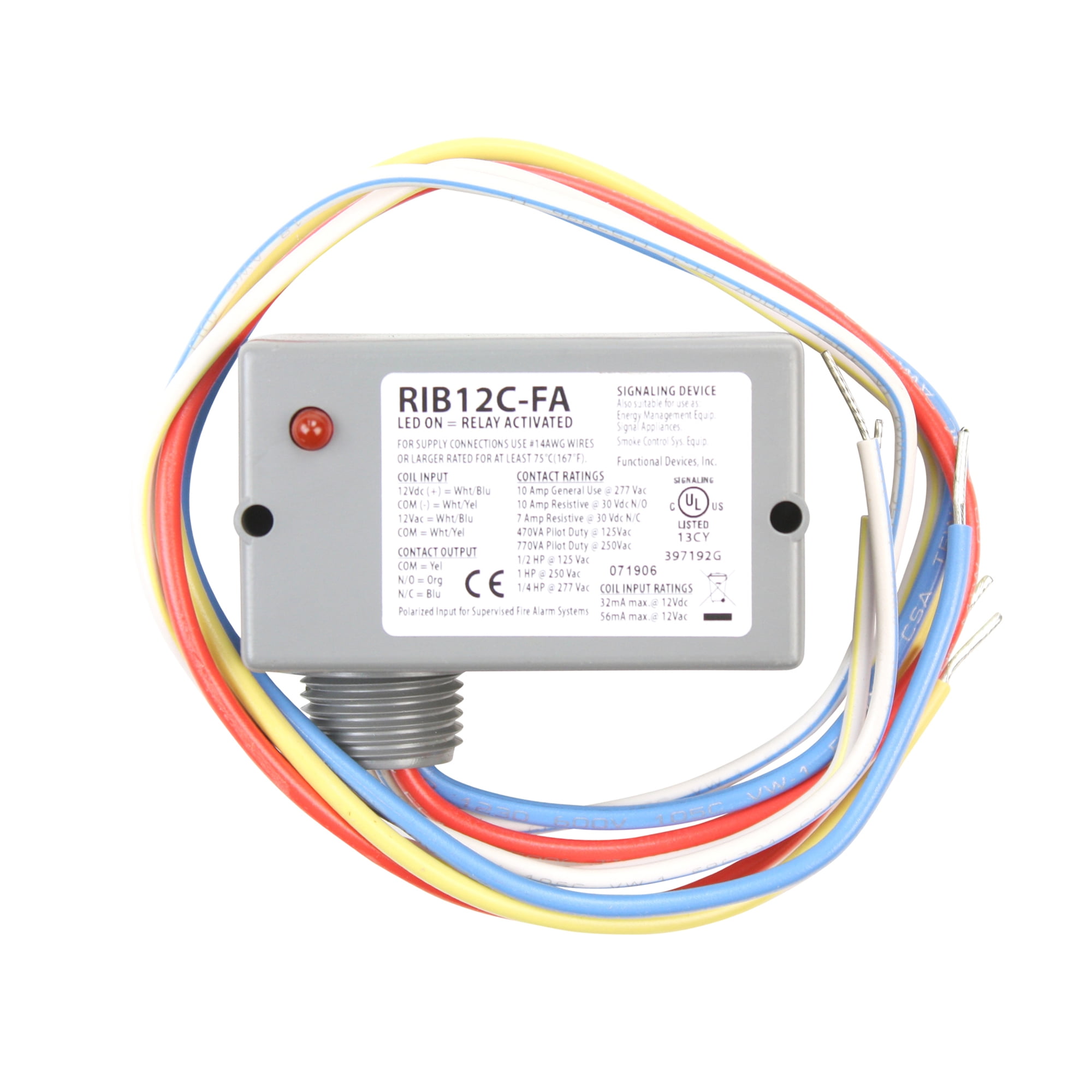 Functional Devices RIB12C-FA Rib Enclosed Relay 10A Polarized With 12V ...