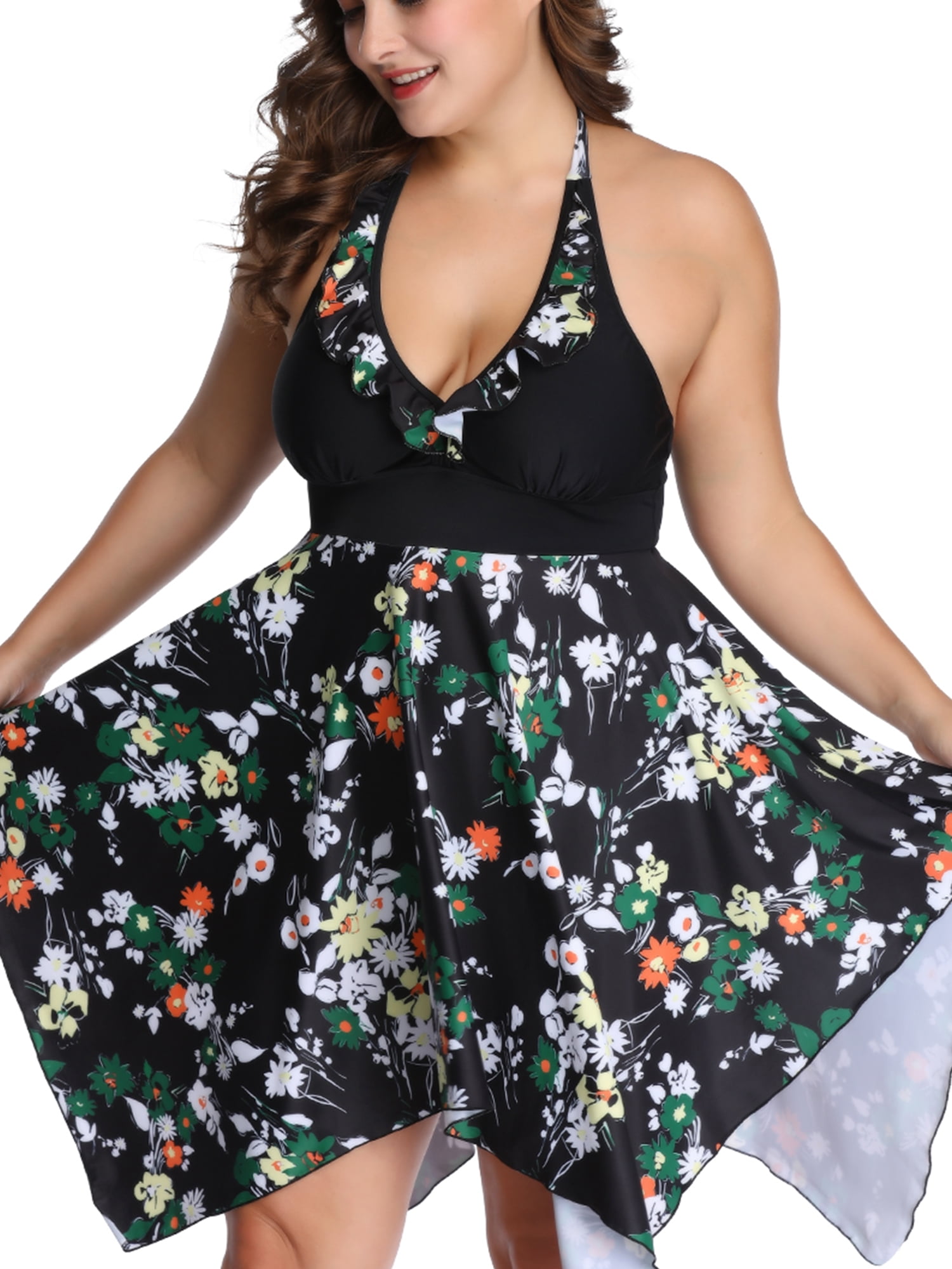 Swimming Skirt For Women Plus Size Swimwear Two-Piece Floral Swimsuits ... Swimming Skirt For Women Plus Size Swimwear Two-Piece Floral Swimsuits ...