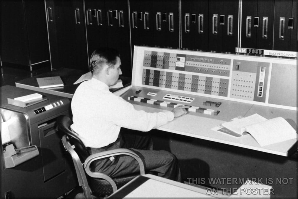 24"x36" Gallery Poster, weather bureau computer meteorologist at IBM ...