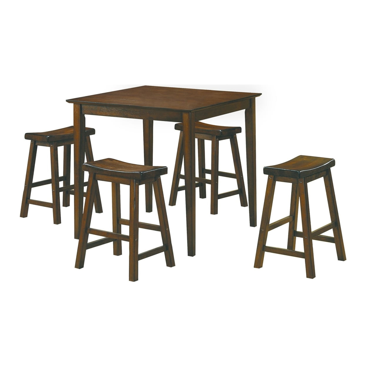 Nisky 5-Piece Square Cherry Wood Top Counter Height Dining Room Set ...
