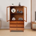 5 Tier Bamboo Sideboard Buffet Sideboard Bar Cabinet Kitchen Floor ...