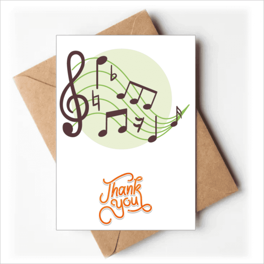 Round-shaped Flappg Music Notes Thank You Cards Envelopes Blank Note ...