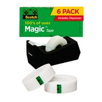 "Scotch Invisible Magic Tape Refill - Clear, 3/4"" x 1000"", 6 Rolls ...