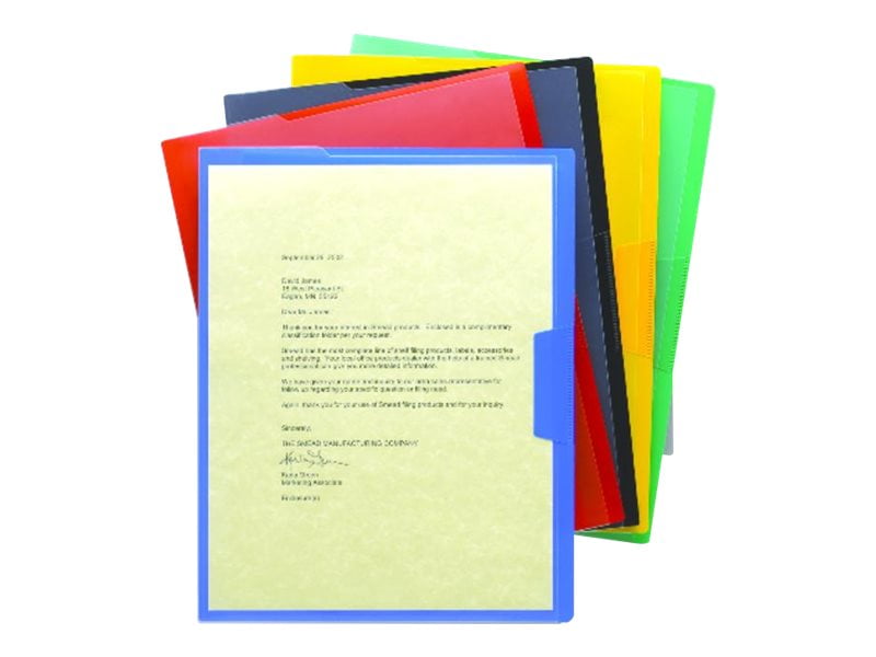 Smead L-Shaped File Folders, Letter, Assorted Colors, 5 Pack - Walmart.ca