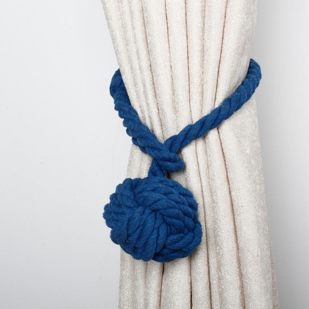 2PCS Curtain Tiebacks,Natural Cotton Curtain Rope Tieback,Bohemian ...