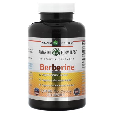 Amazing Formulas Berberine Complex 1250mg, 60 Non-GMO Veggie Capsules ...