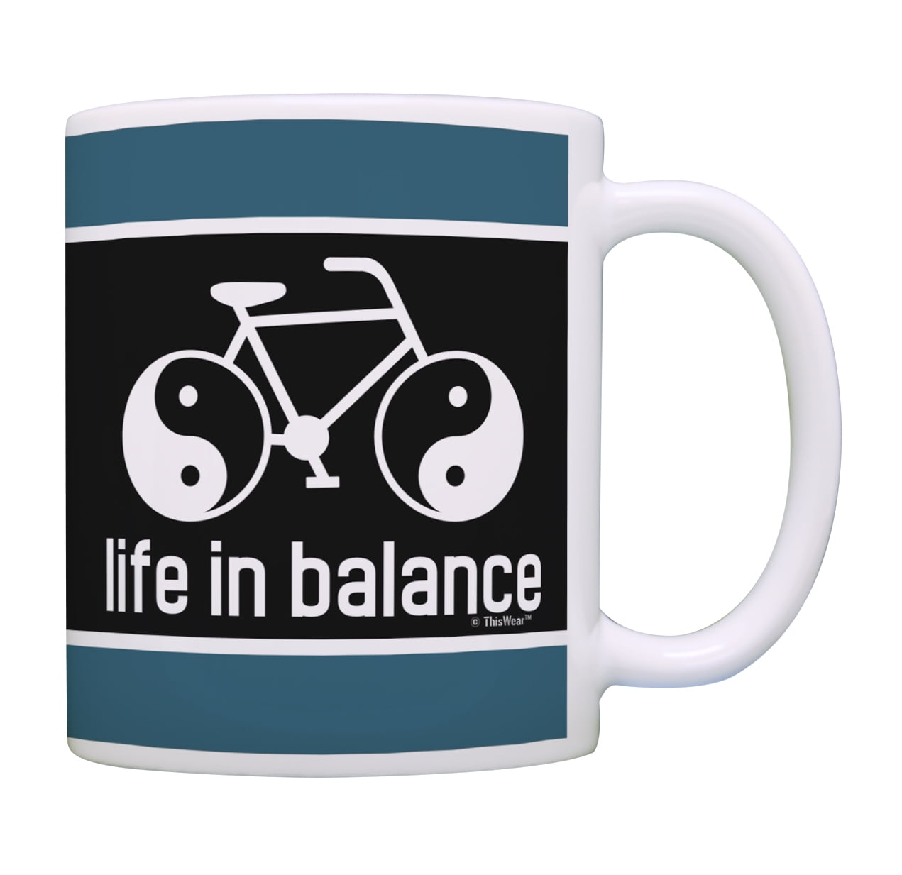 ThisWear Bicyclist Gifts Life in Balance Yin Yang Mug Bike Gifts for ...